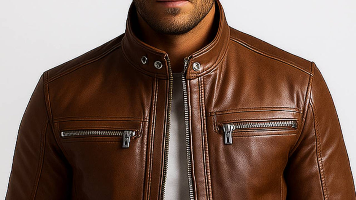Theo Brown Leather Jacket - Leather Jacket for Men Brown