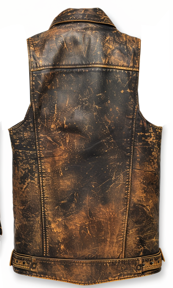 Aziel Distressed Brown Leather Vest: Rugged, stylish, and timeless