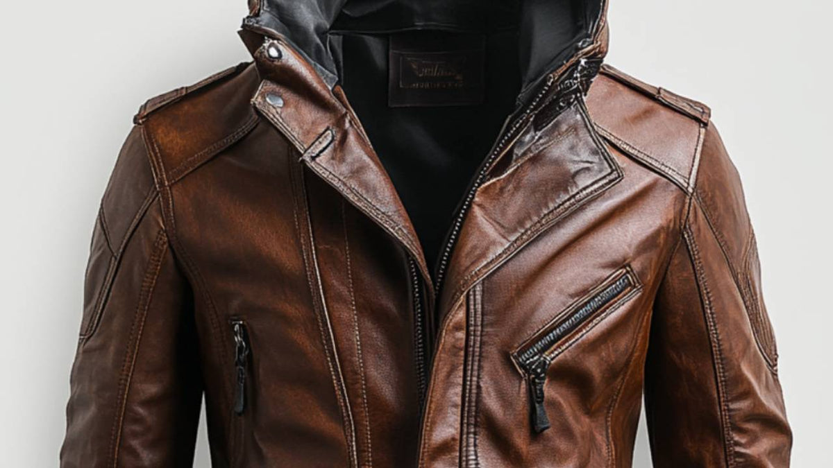 Jenson Brown Leather Jacket - Leather Jacket for Men Brown