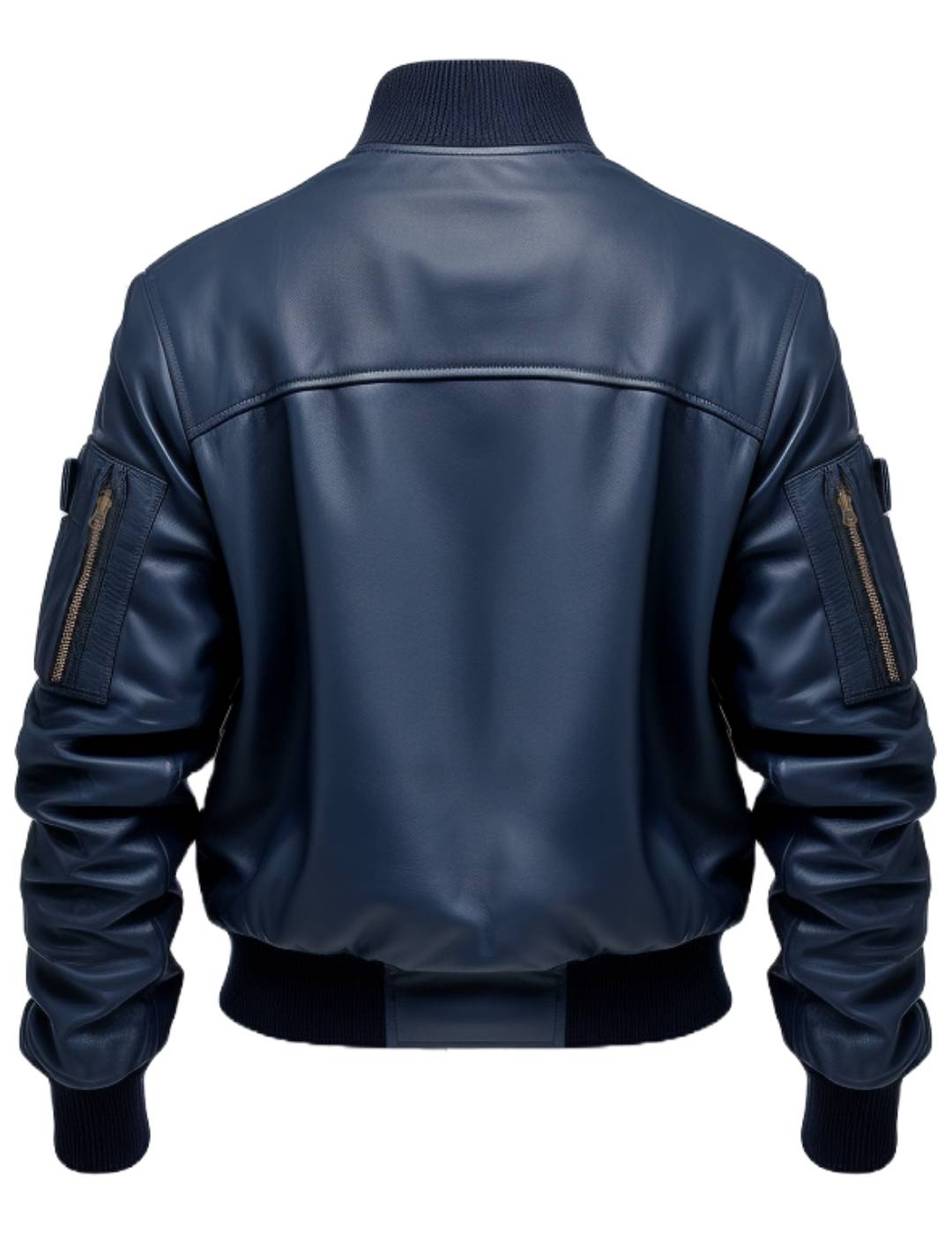 Buy Men Flight Bomber Blue Leather Jacket - Bomber Leather Jacket