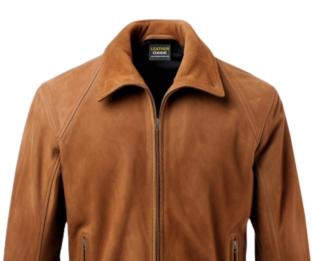 Buy Men Suede Leather Jacket - Camel Brown Suede leather Jacket