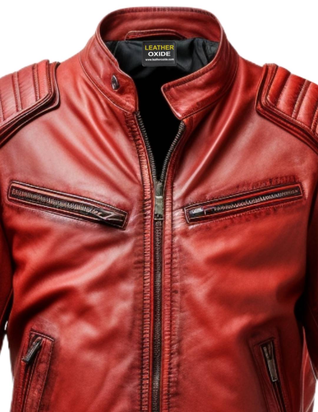 Shop Mens Red Leather Jacket - Waxed Leather Jacket