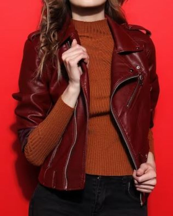 Buy Erica Red Leather Jacket
