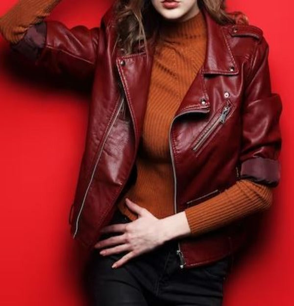 Buy Erica Red Leather Jacket