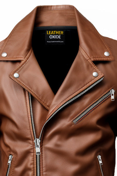 Stylish Men Jordan Brown Biker Leather Jacket