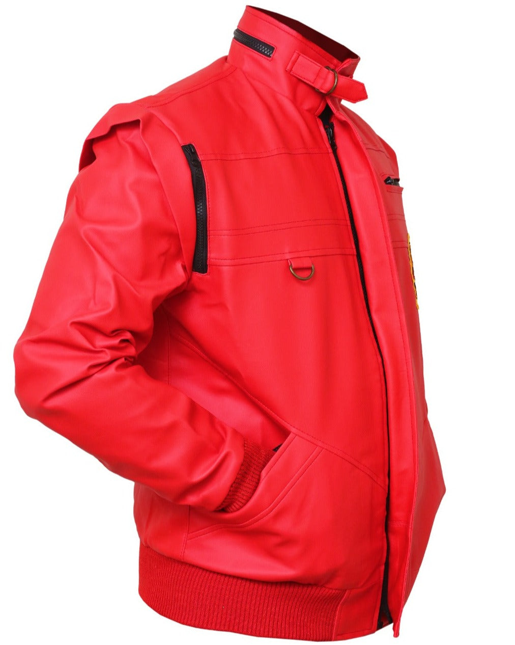 Stylish Red PU Leather Jacket