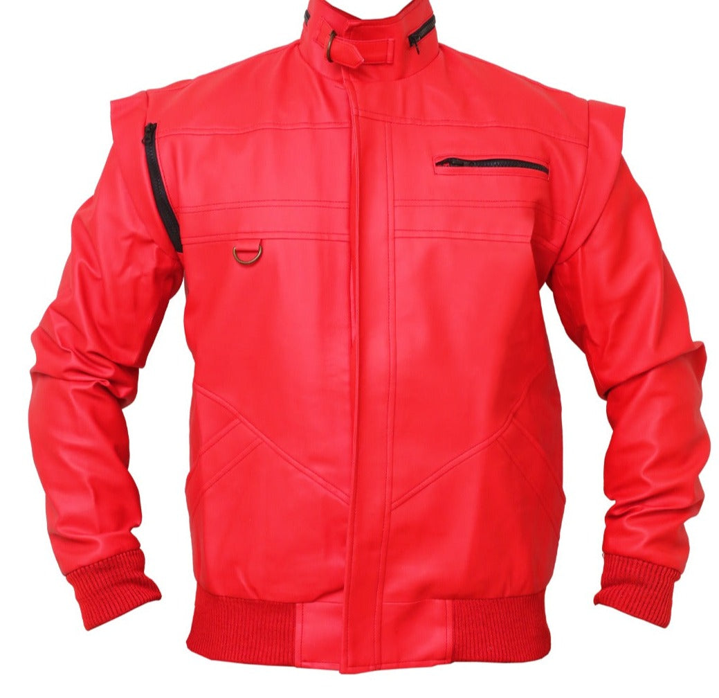 Stylish Red PU Leather Jacket