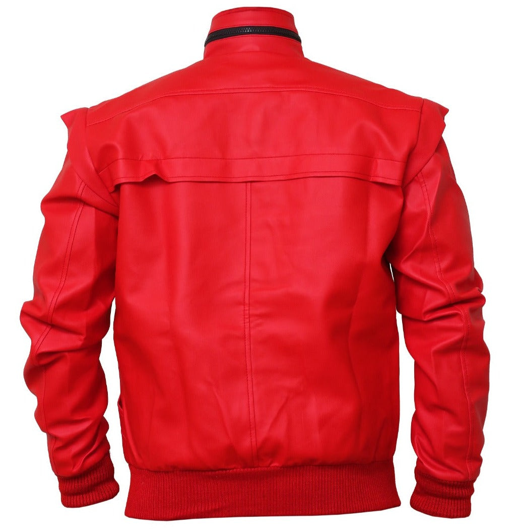 Stylish Red PU Leather Jacket